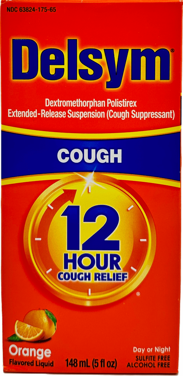 Delsym Cough Relief Syrup - Orange Flavored Liquid - 5 FL OZ | Branchbrook Pharmacy